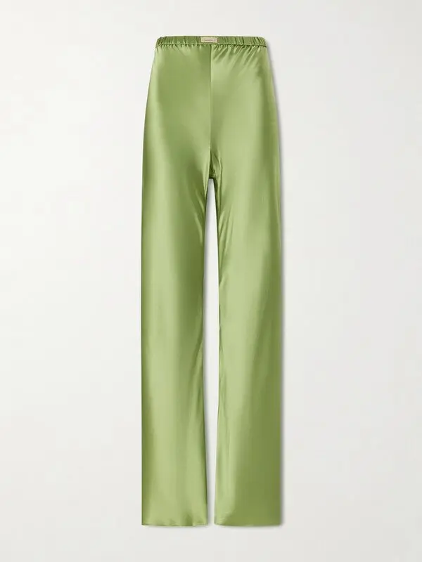 Comme Si Silk Charmeuse Straight-leg Pants