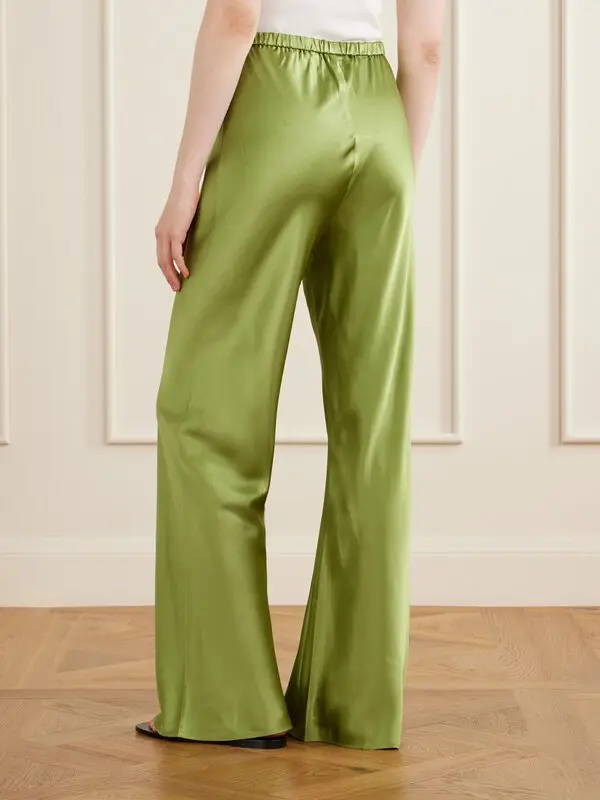 Comme Si Silk Charmeuse Straight-leg Pants