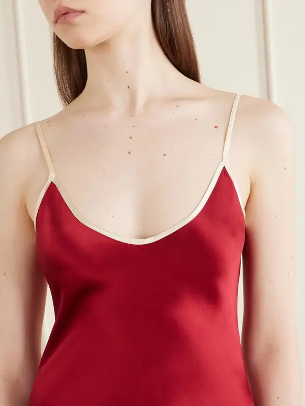 Comme Si Bias Slip Silk-charmeuse Midi Dress - Red