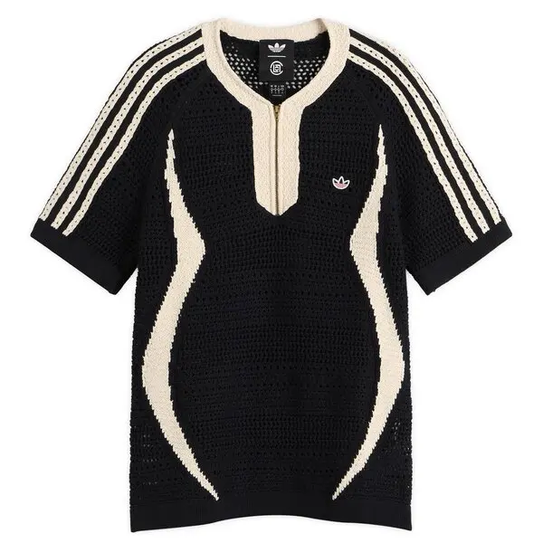 Adidas Clot Knit Jersey With Zip Closure - Black/wonder White