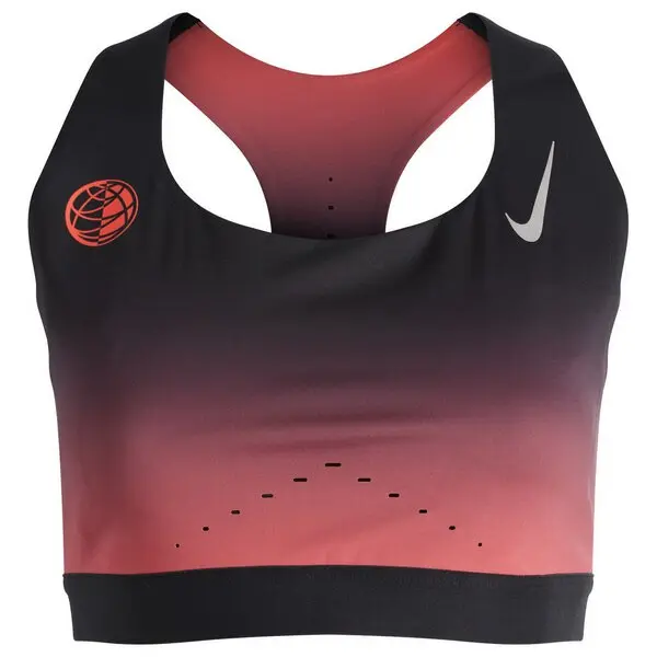 Nike Swift Sports Bra - Black/bright Crimson/metallic Silver