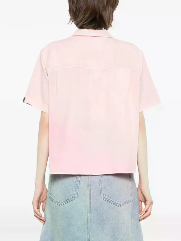 AGNES B. Embroidered Short-sleeve Shirt - Pink
