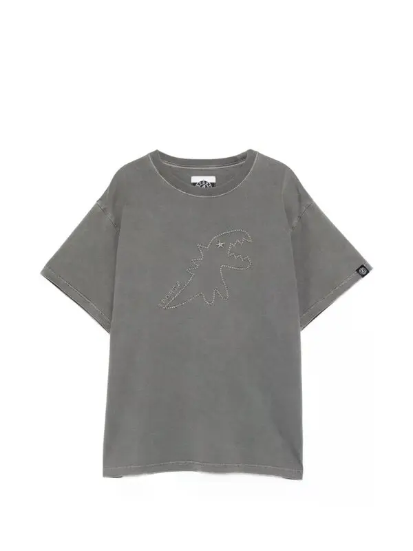 AGNES B. Dino Embroidered T-shirt - Grey