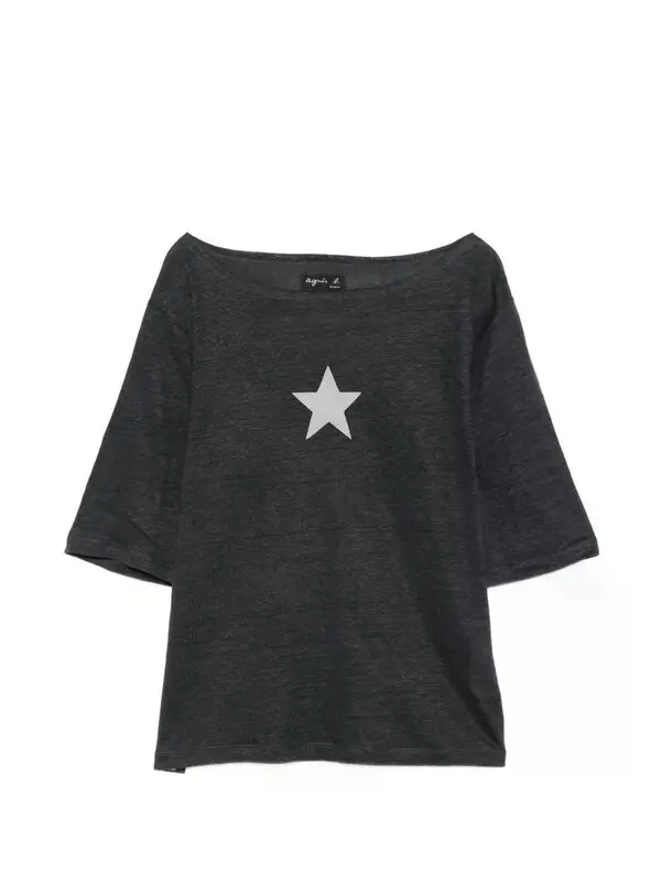 AGNES B. Star-print T-shirt - Grey