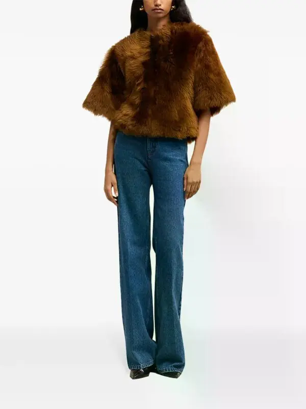 AMI Paris Round-neck Shearling Top