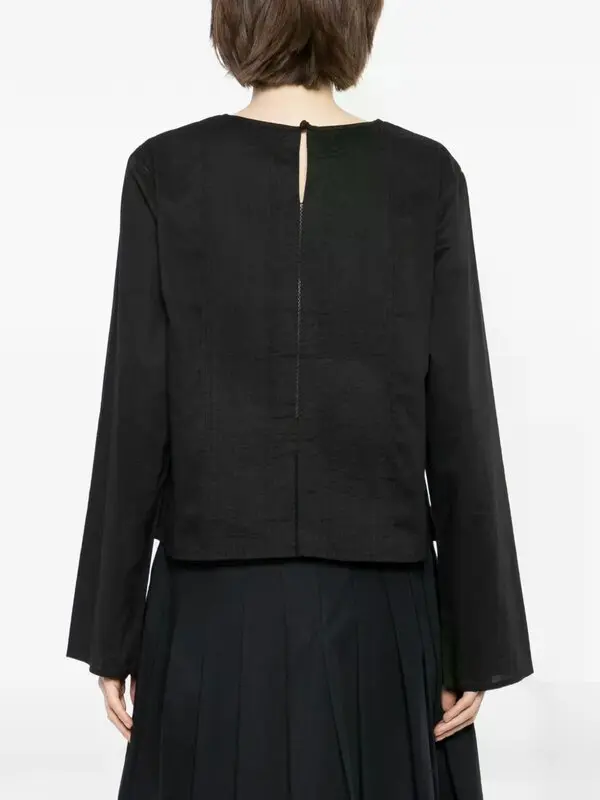 AGNES B. Pintuck Long-sleeve Blouse