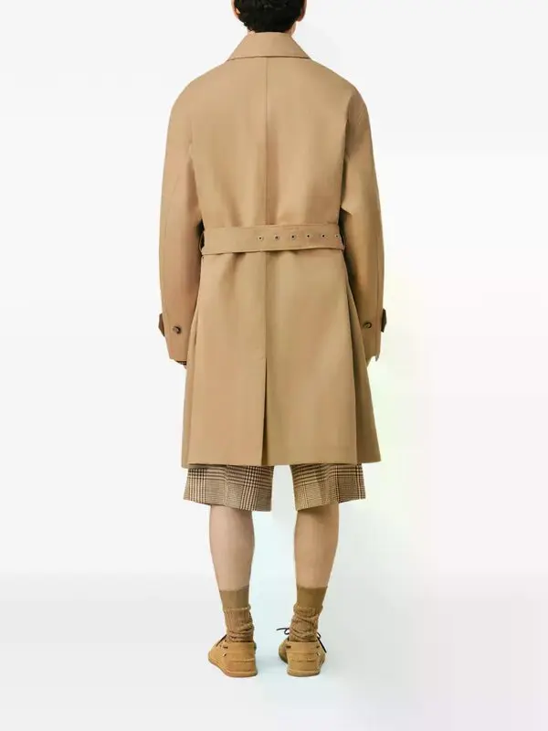 AMI Paris Water-repellent Cotton Twill Belted Mac Coat