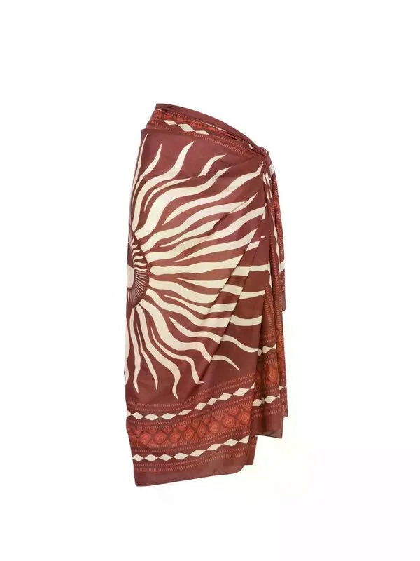 Johanna Ortiz Golden Horizon Pareo Skirt - Red