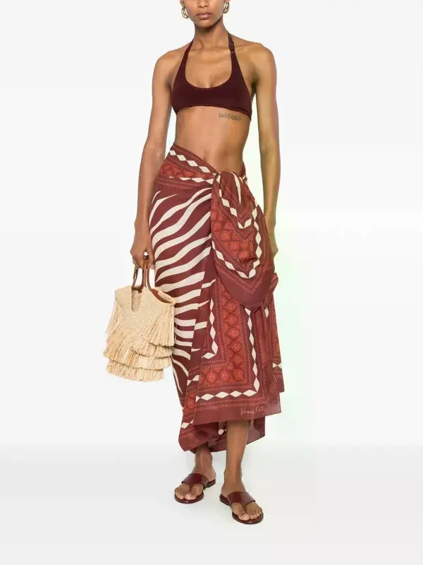 Johanna Ortiz Golden Horizon Pareo Skirt - Red