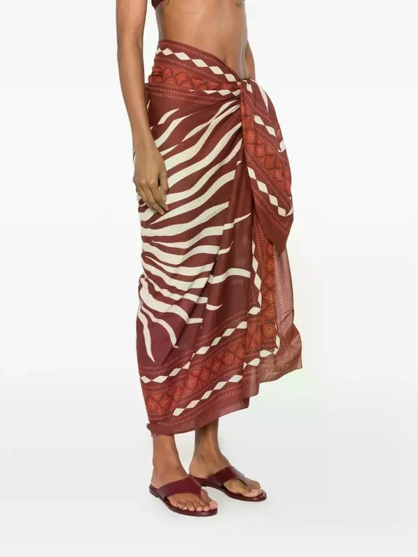 Johanna Ortiz Golden Horizon Pareo Skirt - Red
