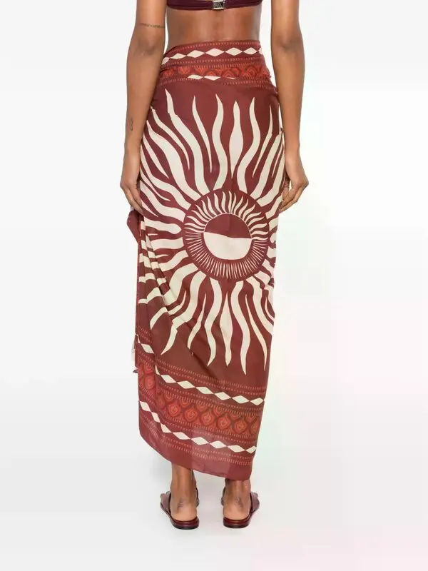 Johanna Ortiz Golden Horizon Pareo Skirt - Red