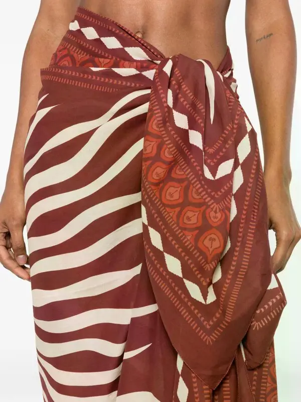 Johanna Ortiz Golden Horizon Pareo Skirt - Red