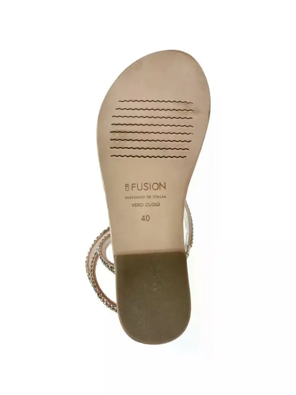 FUSION Crystal Embellished Wrap-around Sandals - Gold
