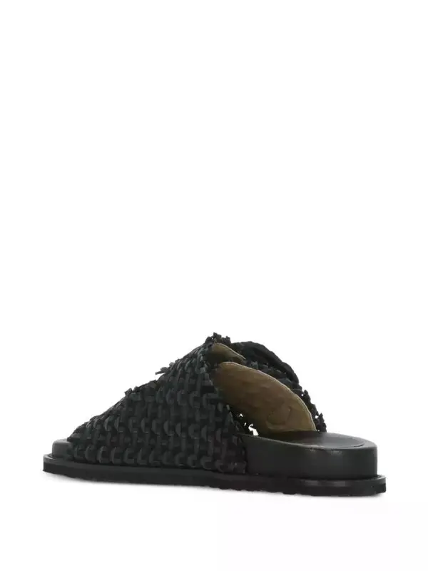 CORAL BLUE Woven Buckle-fastening Sandals
