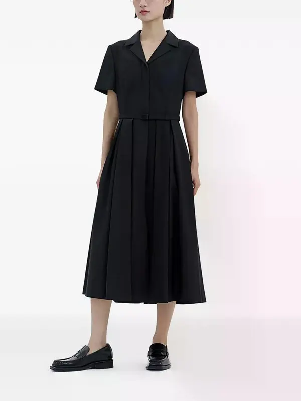 JUUN.J Belted Pleated Dress - Black