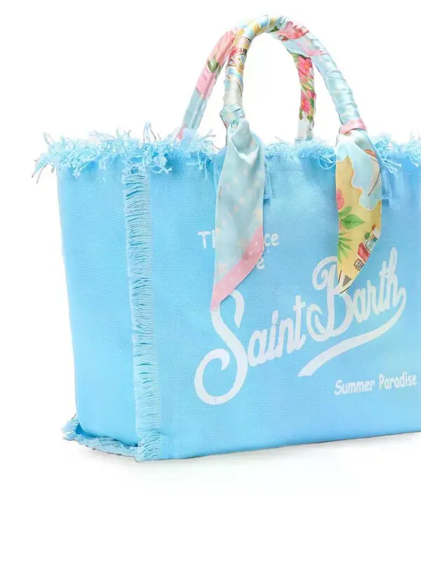 MC2 SAINT BARTH Vanity Scarf Embellished Tote Bag - Blue