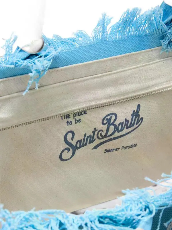 MC2 SAINT BARTH Vanity Scarf Embellished Tote Bag - Blue