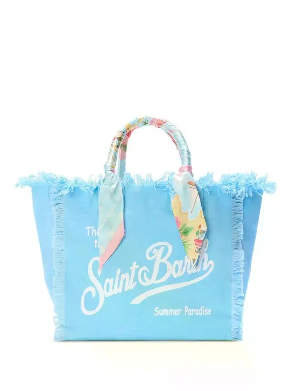 MC2 SAINT BARTH Vanity Scarf Embellished Tote Bag - Blue