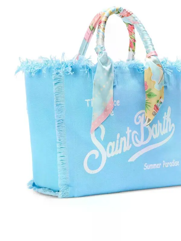 MC2 SAINT BARTH Vanity Scarf Embellished Tote Bag - Blue