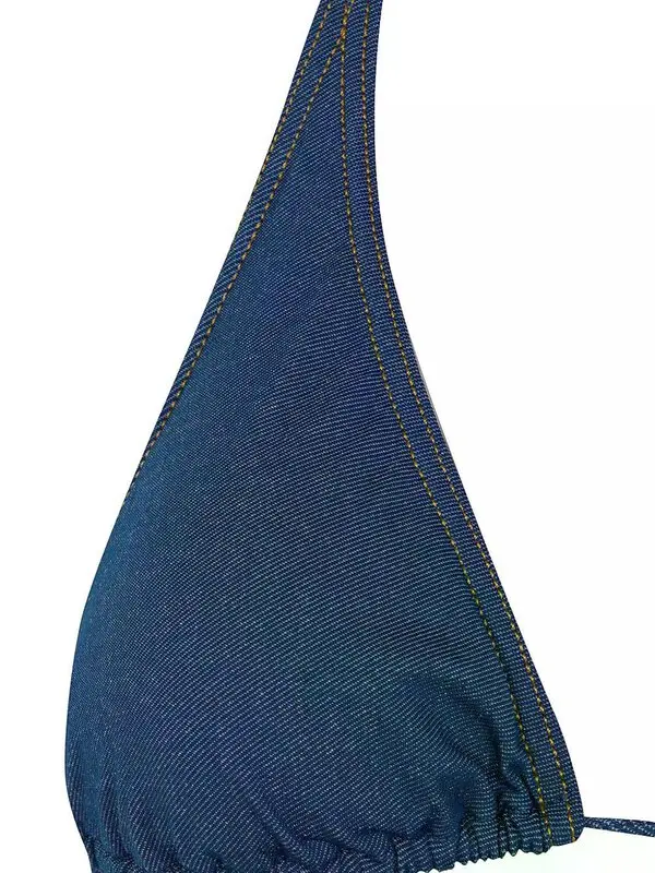 MC2 SAINT BARTH Denim-effect Triangle Bikini