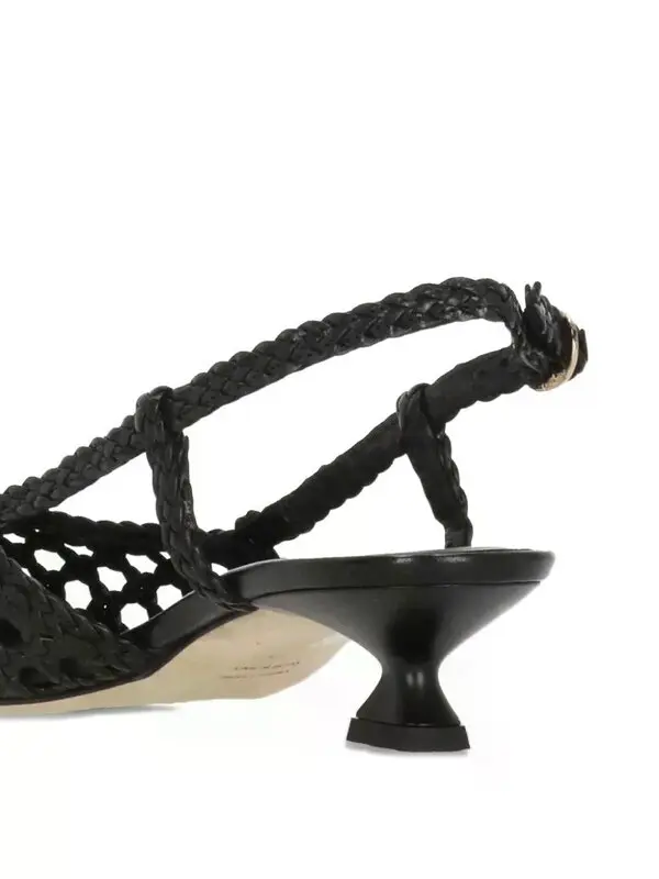JULIE DEE Leather Slingback Heeled Pumps