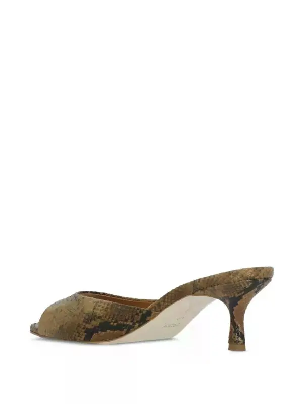 THE SELLER Snakeskin-effect Open-toe Kitten Heel Sandals