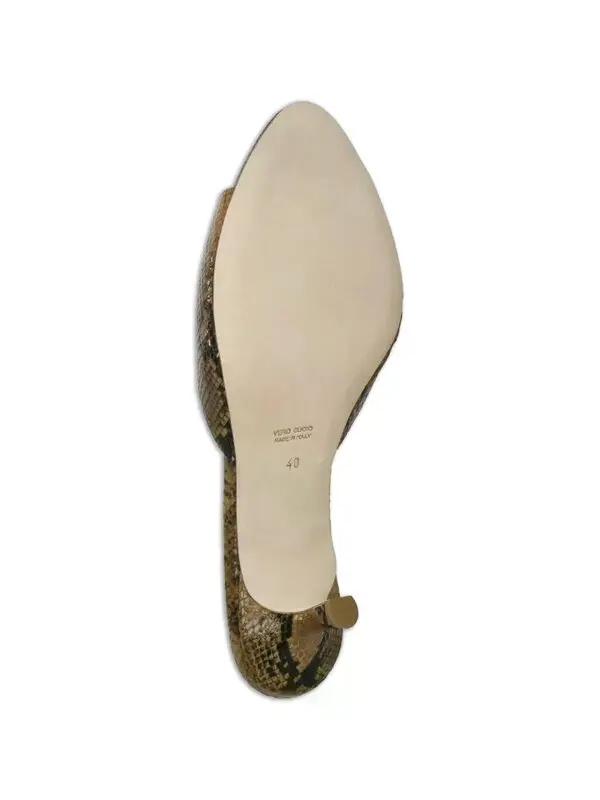 THE SELLER Snakeskin-effect Open-toe Kitten Heel Sandals