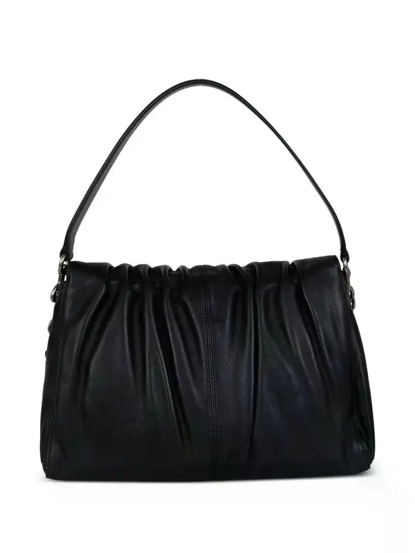 Marc Jacobs Ruched Leather Shoulder Bag - Black