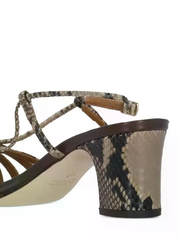 JULIE DEE Snake-effect Heeled Sandals