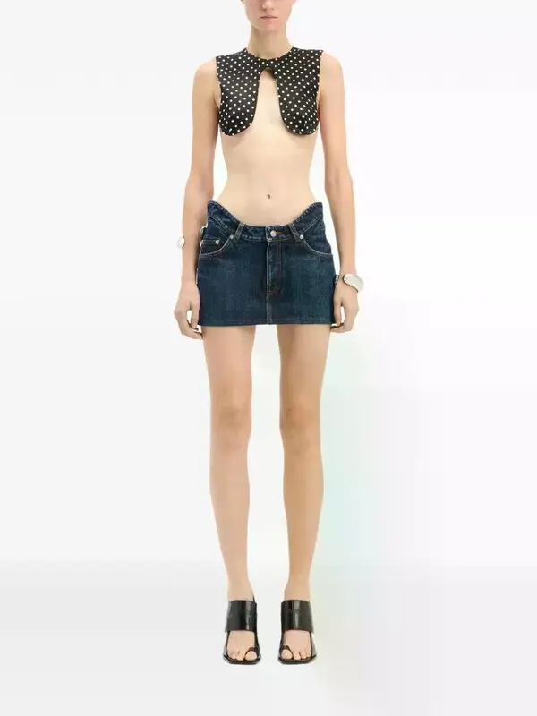 JEAN PAUL GAULTIER Asymmetrical Polka Dot Top - Black