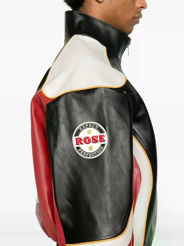 Martine Rose Logo-patch Leather Jacket