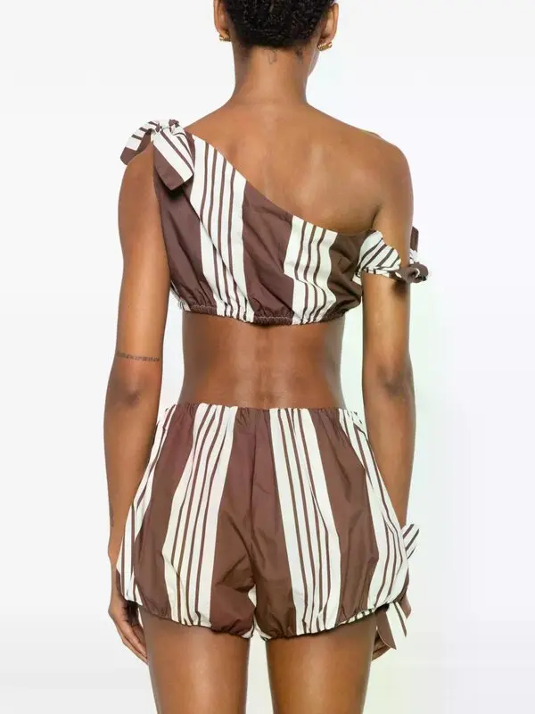 Posse Rosie Striped Print One-shoulder Top