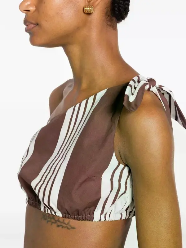 Posse Rosie Striped Print One-shoulder Top