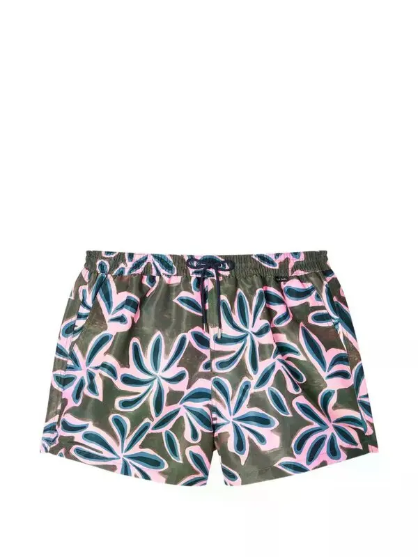 Paul Smith Abstract Palm Swim Shorts - Green