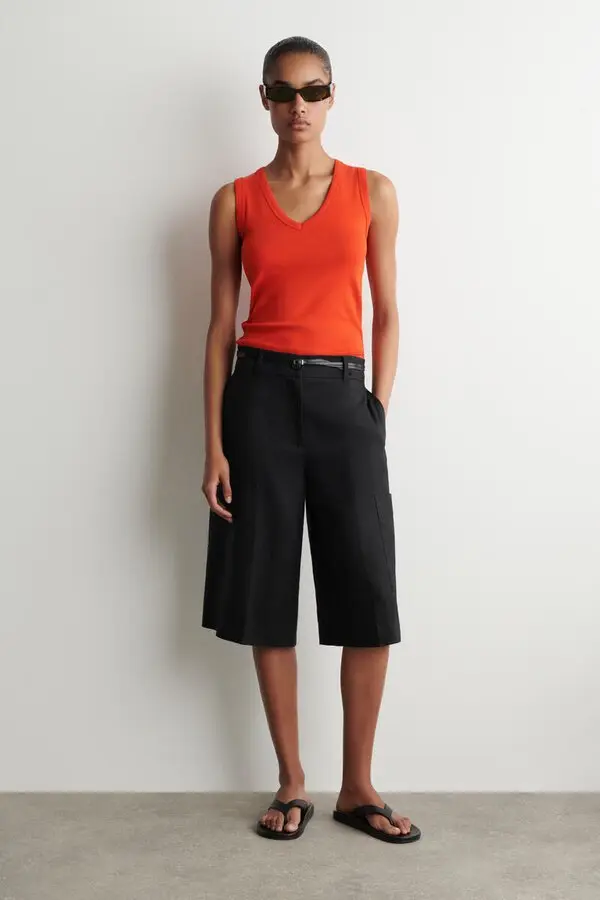 Cos Cotton V-neck Tank Top - Orange