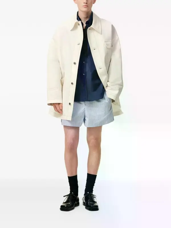 AMI Paris White Cotton Worker Jacket