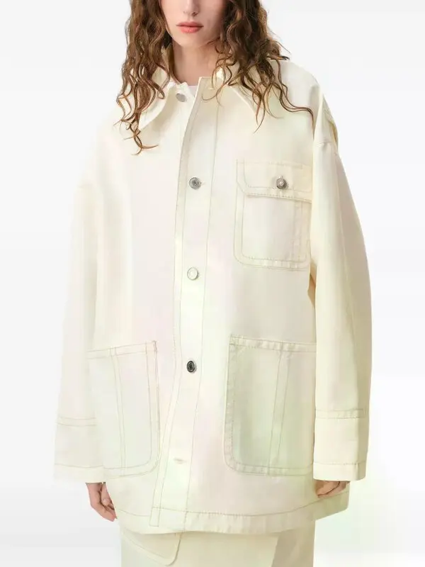 AMI Paris White Cotton Worker Jacket