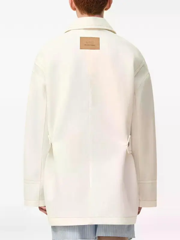 AMI Paris White Cotton Worker Jacket