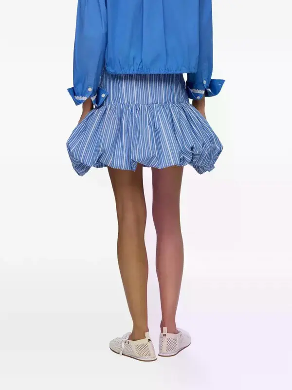 GANNI Stripe Ruffled Skirt