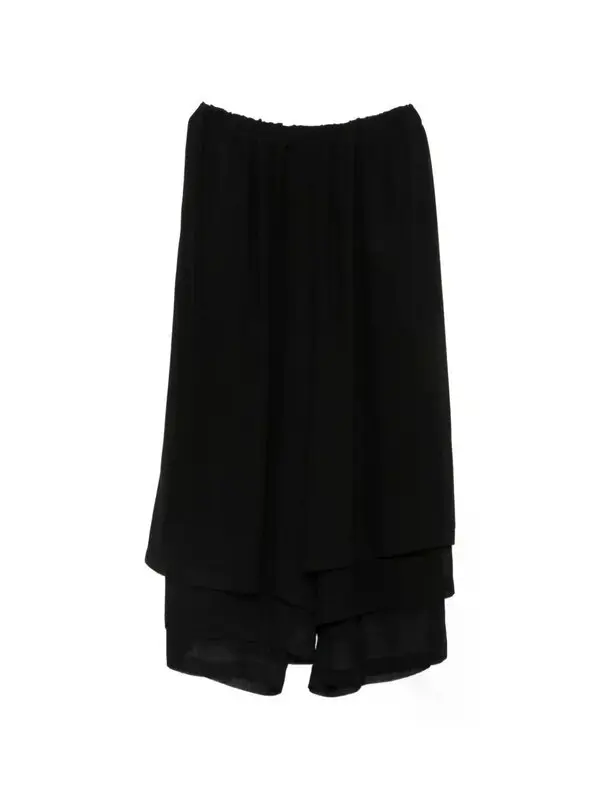 Comme Des Garçons Layered Sheer-panel Trousers - Black