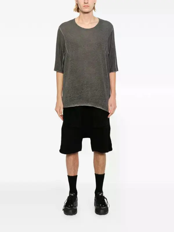 ISAAC SELLAM EXPERIENCE Raw-edge Overlock-stitch T-shirt