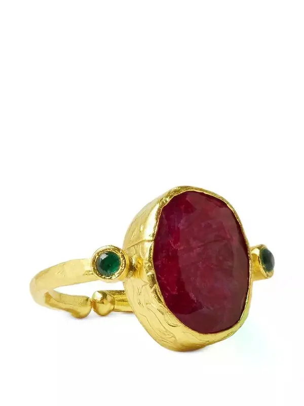 OTTOMAN HANDS Lucia Ruby Cocktail Ring - Gold