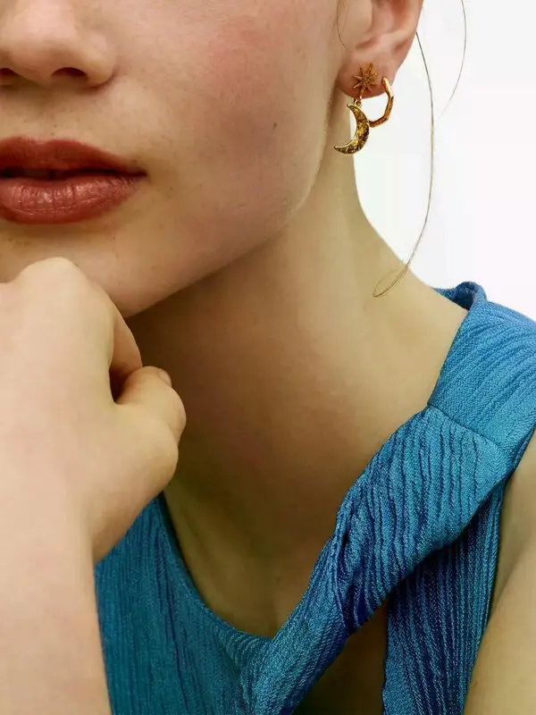 OTTOMAN HANDS Moon And Star Drop Earrings