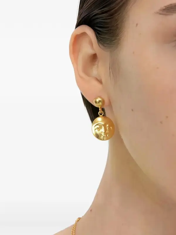 OTTOMAN HANDS Moon Face Drop Earrings