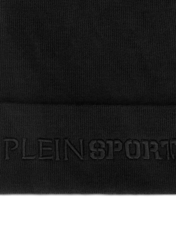 PLEIN SPORT Embroidered-logo Ribbed Beanie Hat