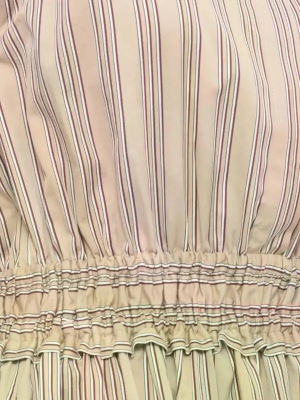 Antonelli Firenze Striped Smocked-waist Midi Dress