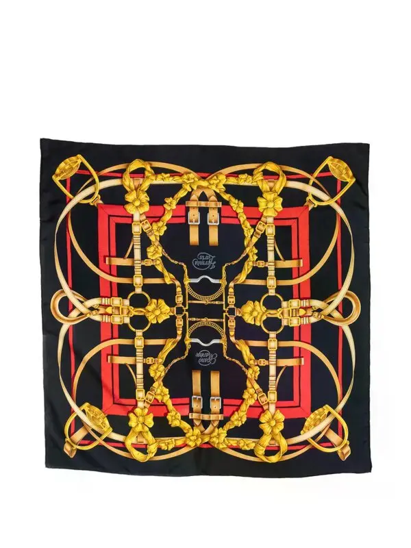 Hermès Grand Manege Square-shape Scarf - Black