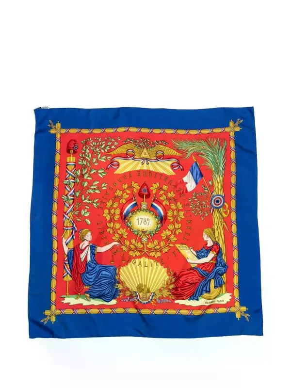 Hermès 1789 Graphic-print Scarf - Blue