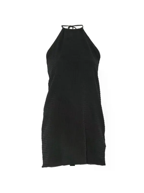 Hunza G Crinkle-effect Halterneck Mini Dress