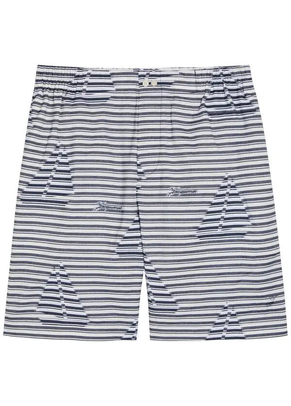 Jacquemus Le Short Caleçon Striped Jacquard Cotton Shorts - Multicoloured